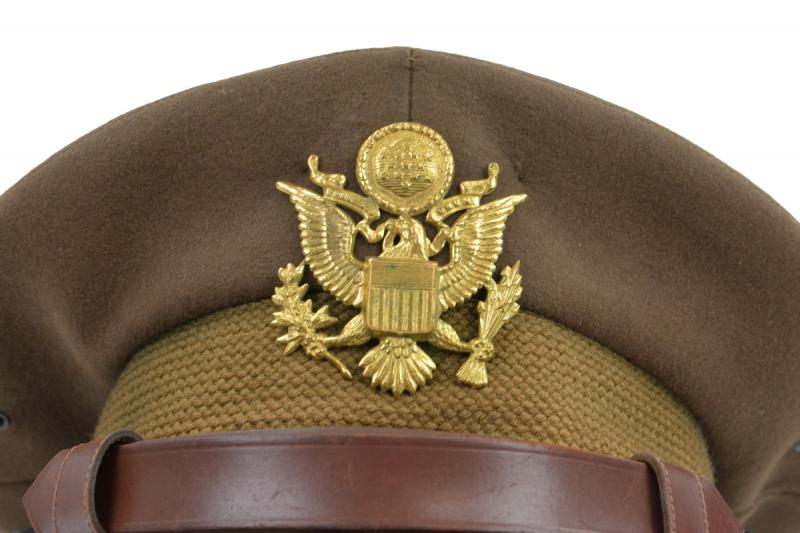 WorldWarCollectibles US WW2 Named Officer s Crusher Visor Cap