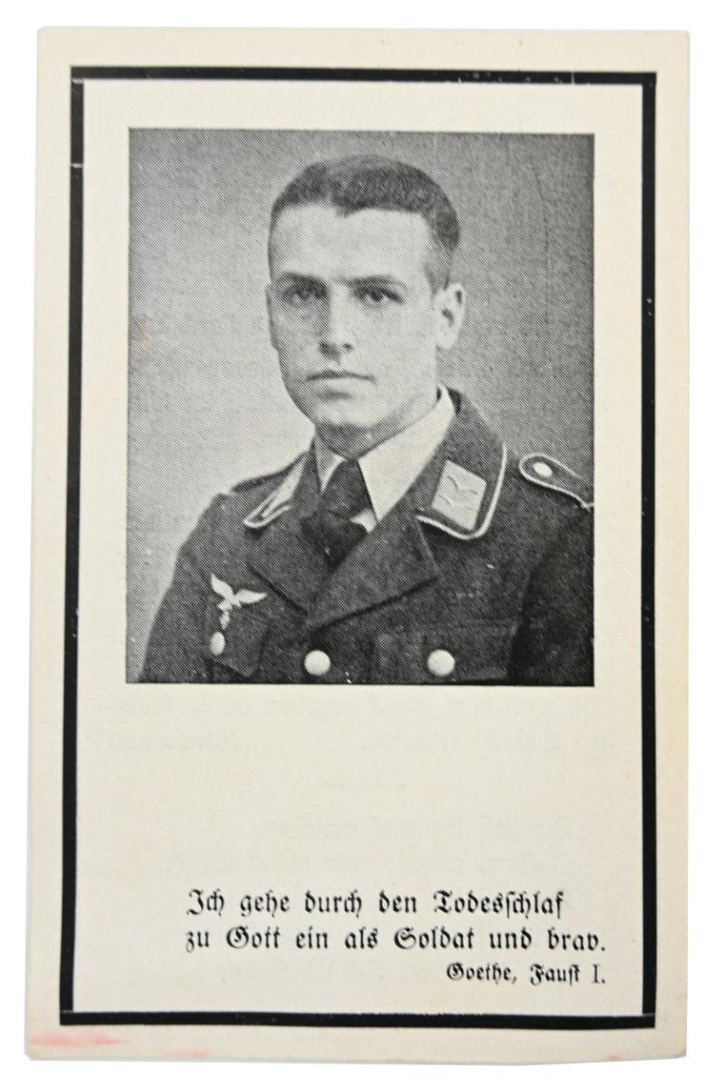 WorldWarCollectibles German LW Deathcard Rudi Lehne WorldWarCollectibles German LW Deathcard Rudi Lehne